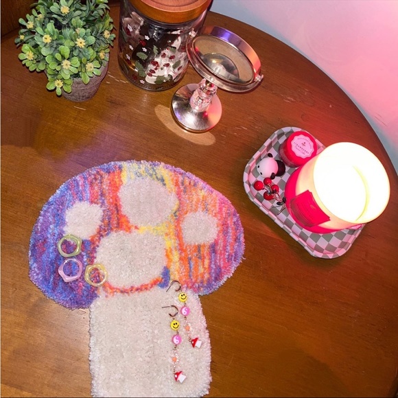 Other | Cute Kawaii Mushroom Punch Needle Tuft Hand Tufted Rug | Poshmark